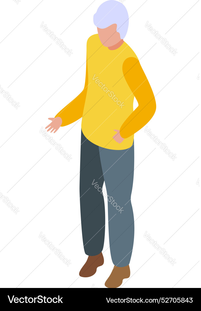 Senior man gesturing while explaining something Vector Image
