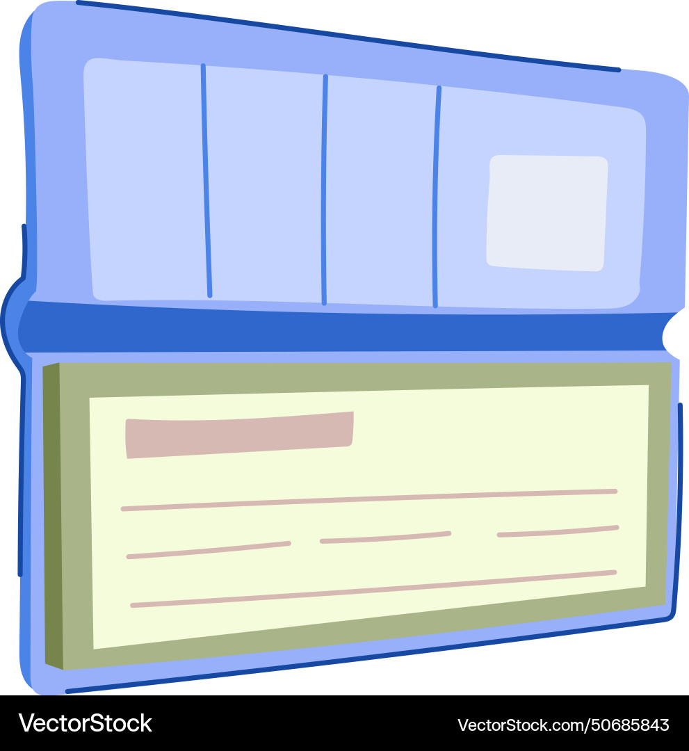 Template checkbook cartoon Royalty Free Vector Image