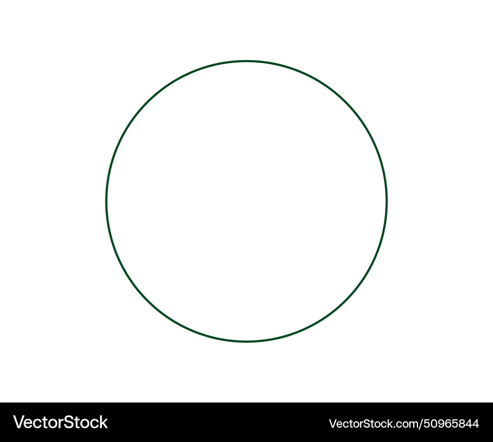 Circle shape outline stroke green symbol Vector Image
