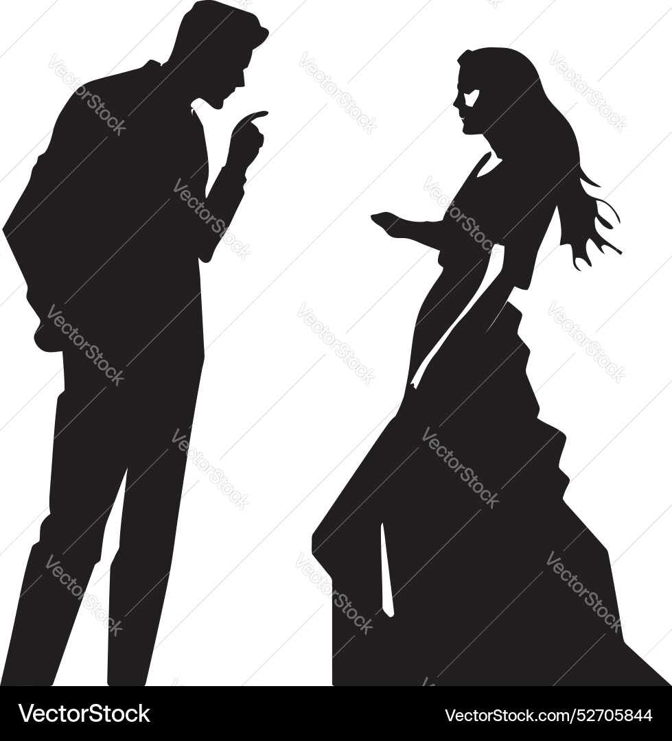 Discordant duet dynamic logo for couple conflict Vector Image