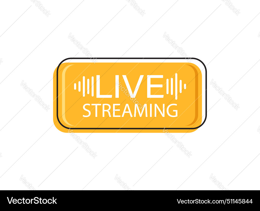Live stream button icon in flat style webinar Vector Image