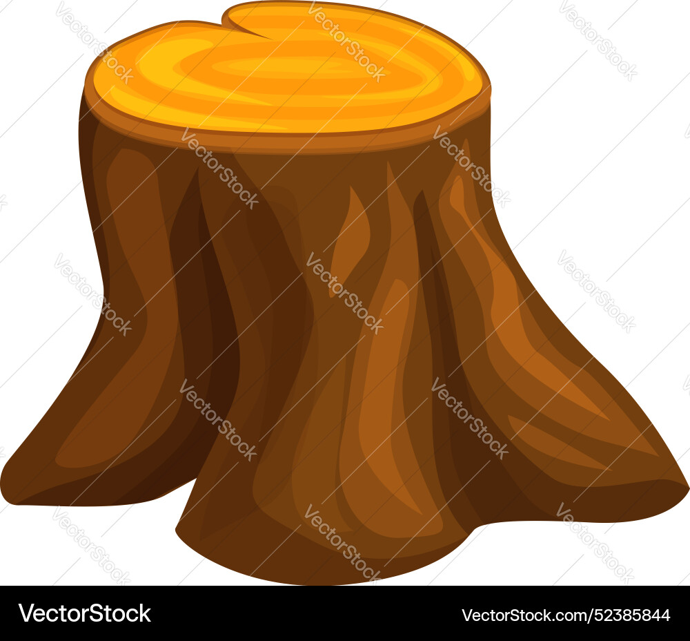 Old tree stump showing growth rings Royalty Free Vector