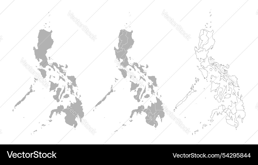Set of philippines maps with main map Royalty Free Vector