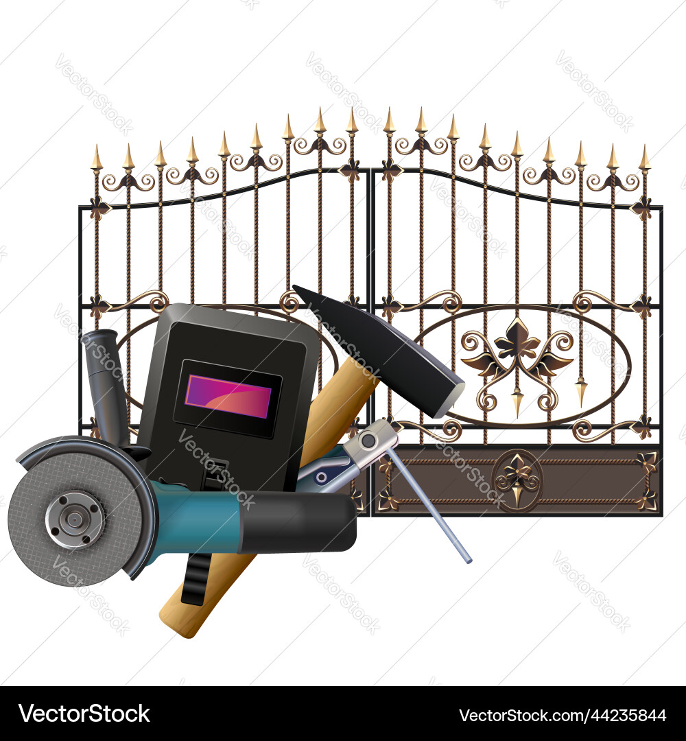 Tools with forged gate Royalty Free Vector Image