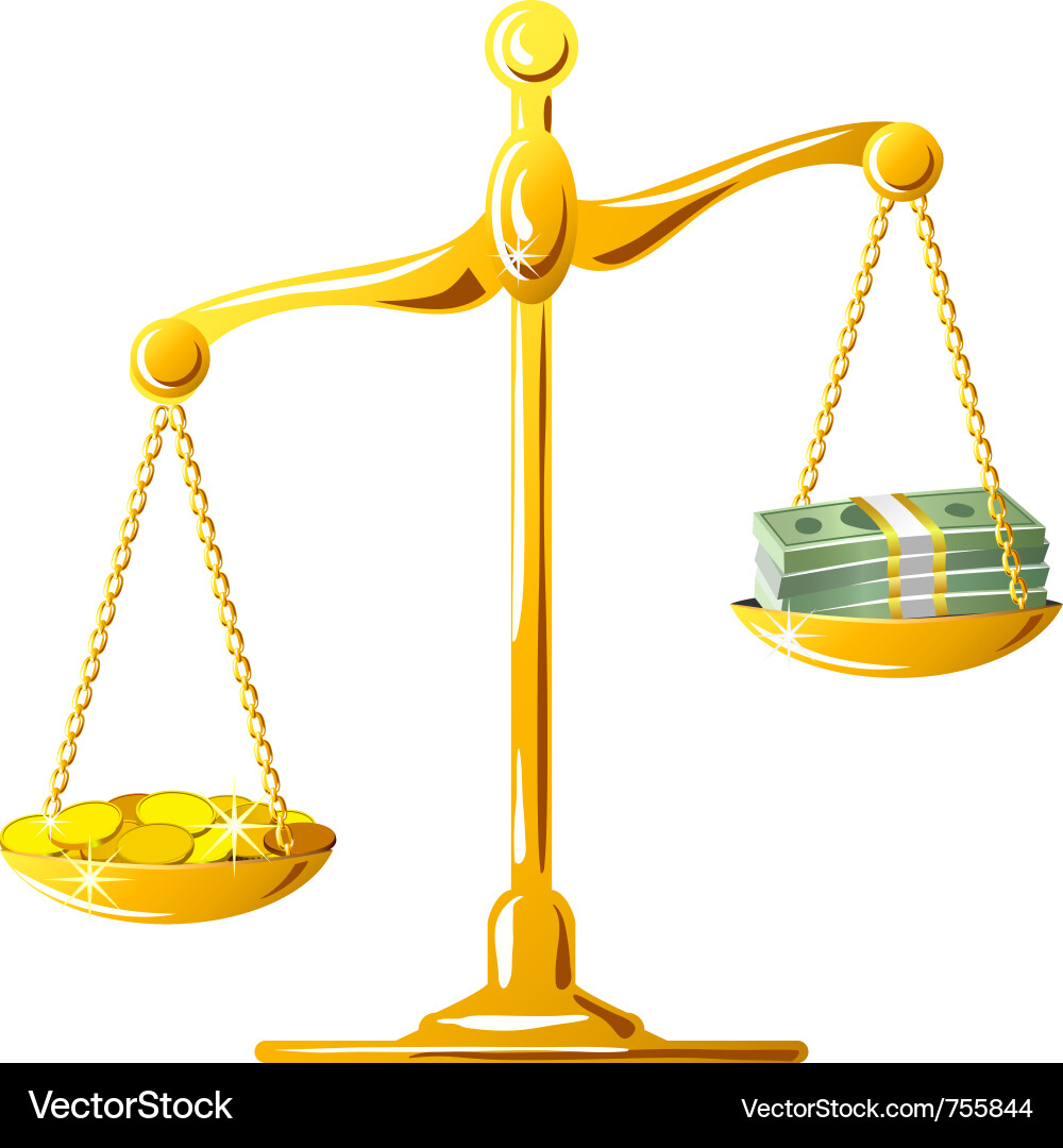 Unbalanced silver scale Royalty Free Vector Image