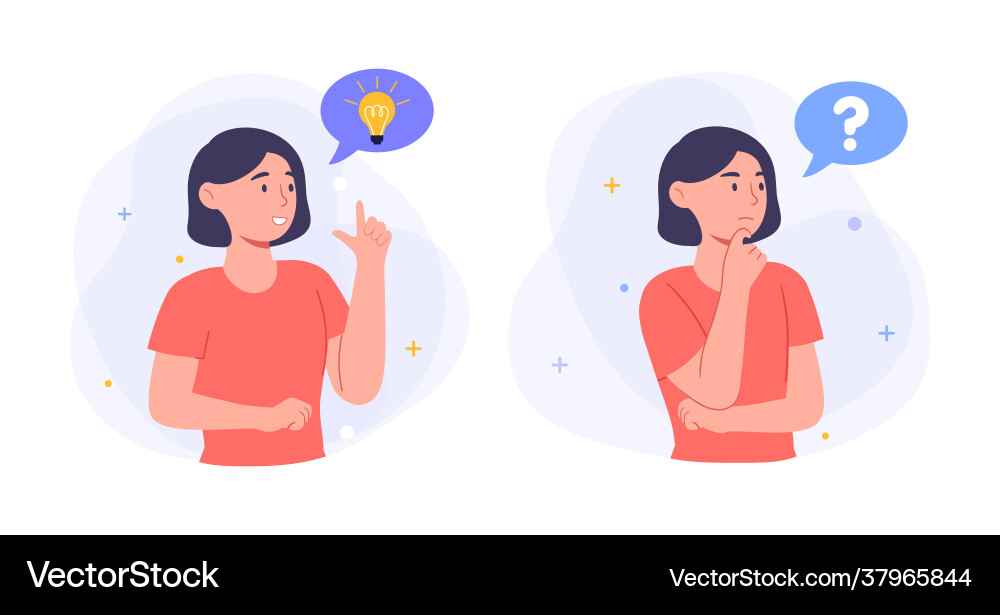 Woman thinking problem solving decision making Vector Image