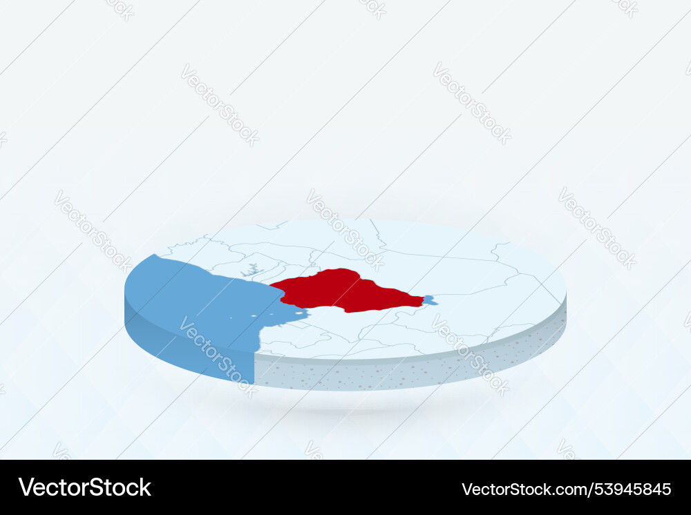 3d isometric map highlighting nigeria in red Vector Image