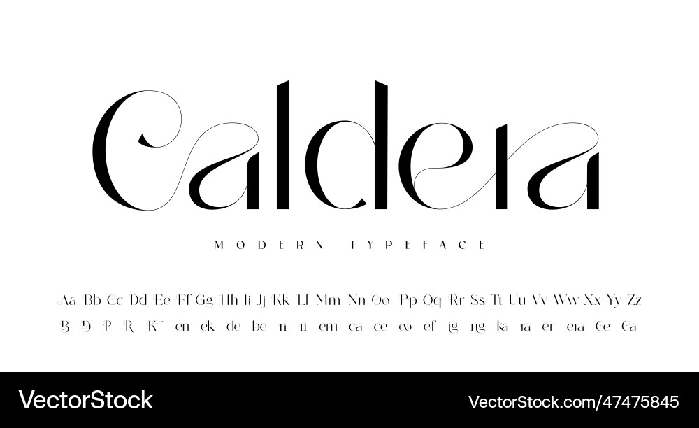 An elegant thin sans serif font Royalty Free Vector Image