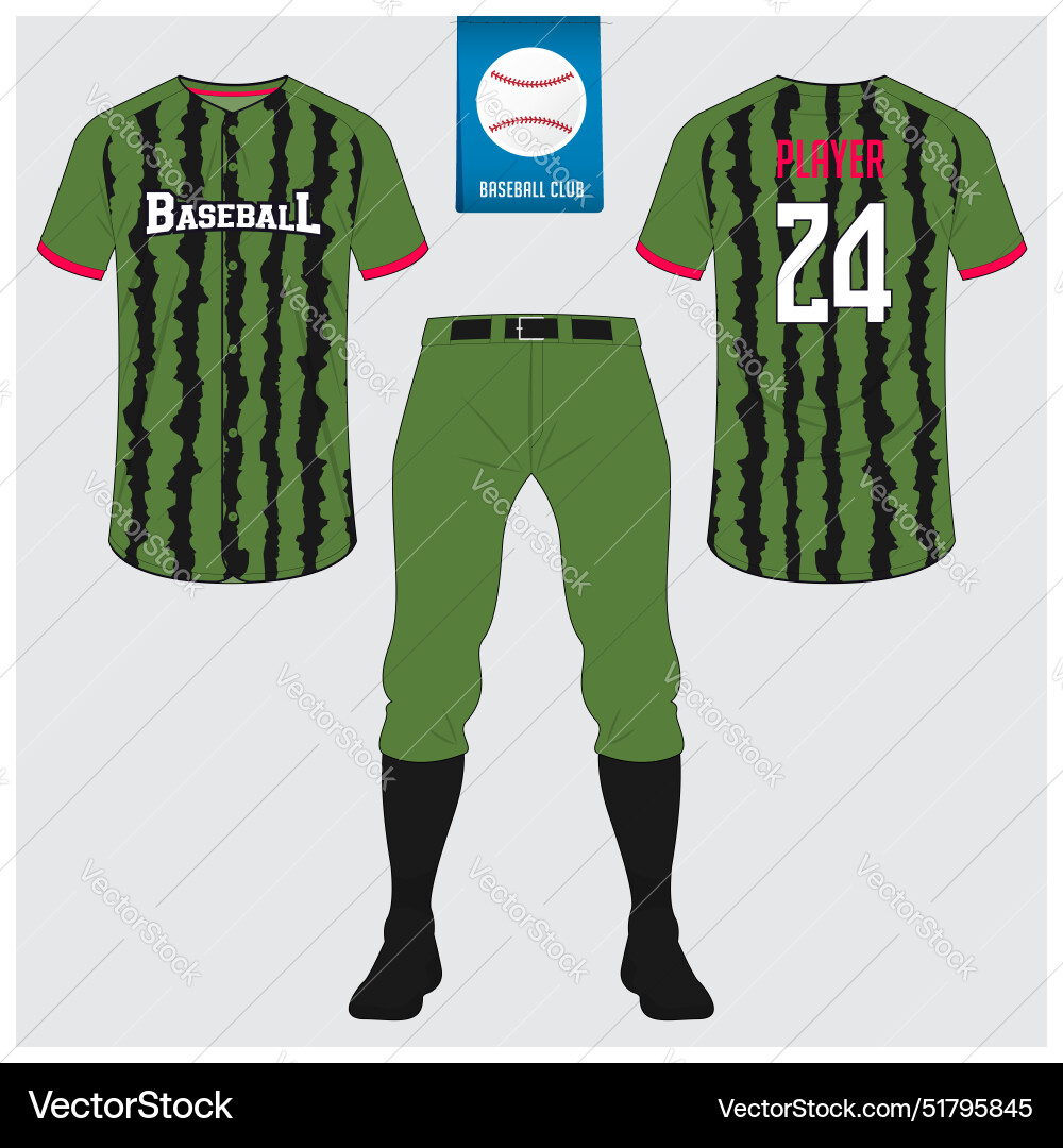 Baseball uniform mockup template design Royalty Free Vector
