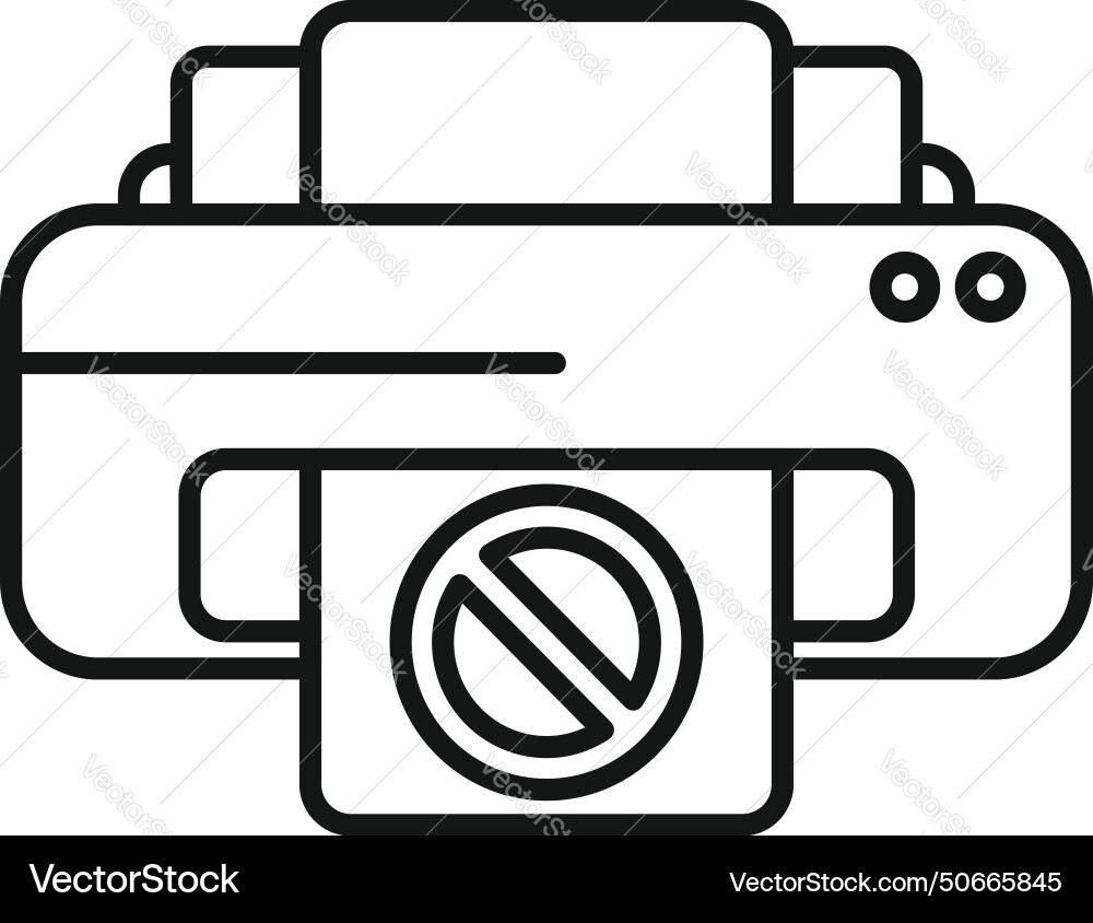 Broken printer icon outline ink cartridge Vector Image