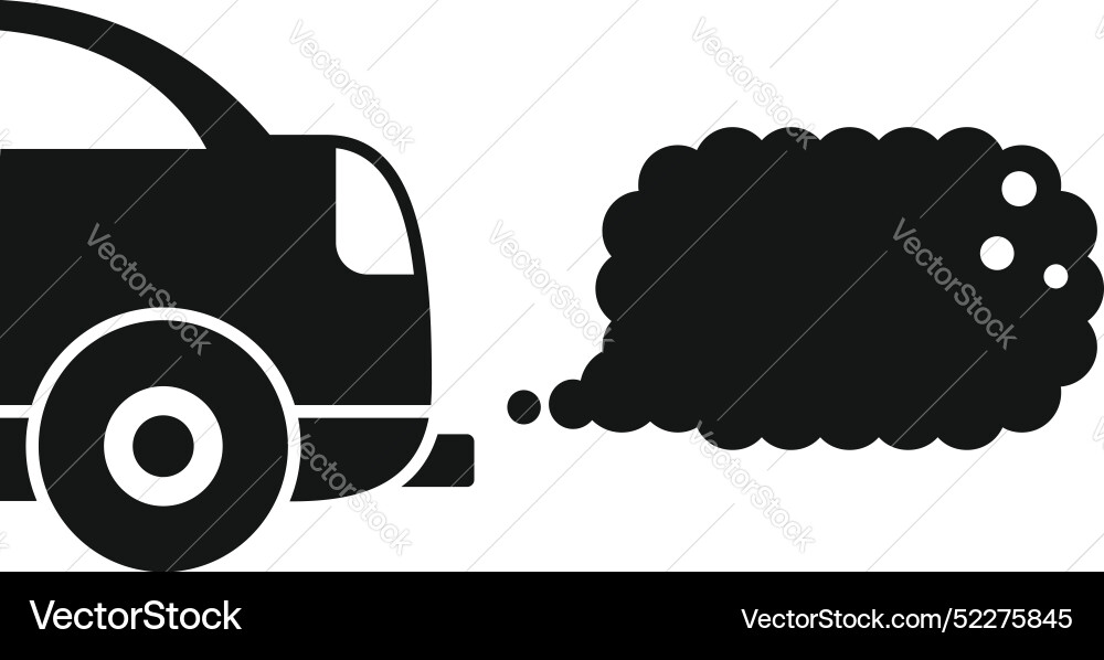 Car producing black smoke pollution from exhaust Vector Image