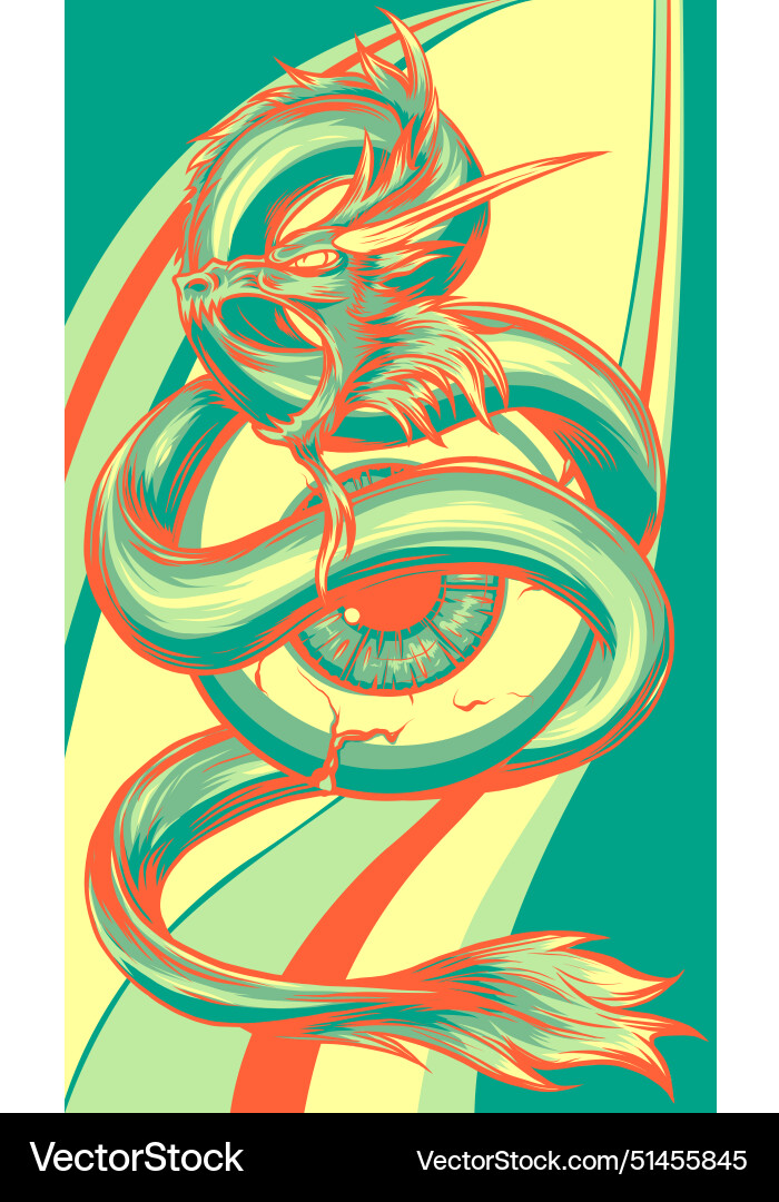 Chinese dragon around Royalty Free Vector Image