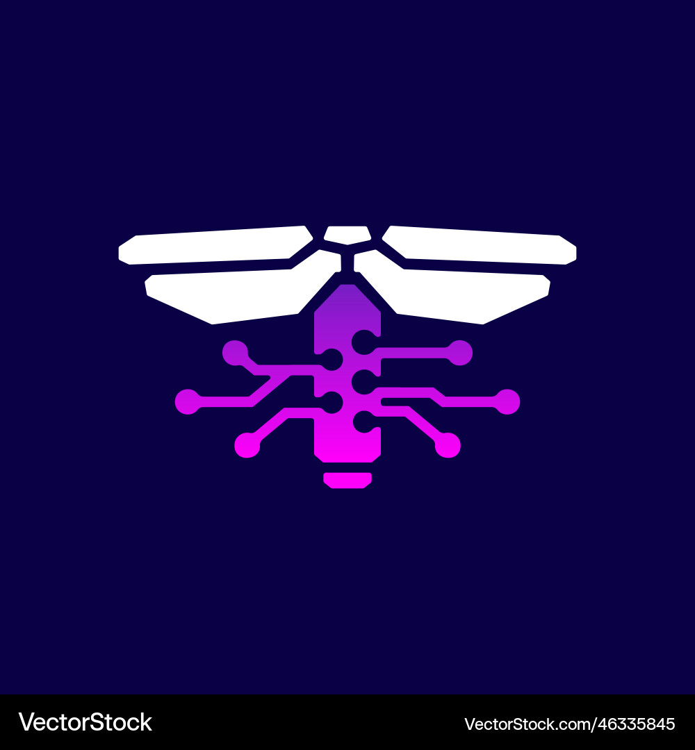 Dragonfly tech logo icon Royalty Free Vector Image
