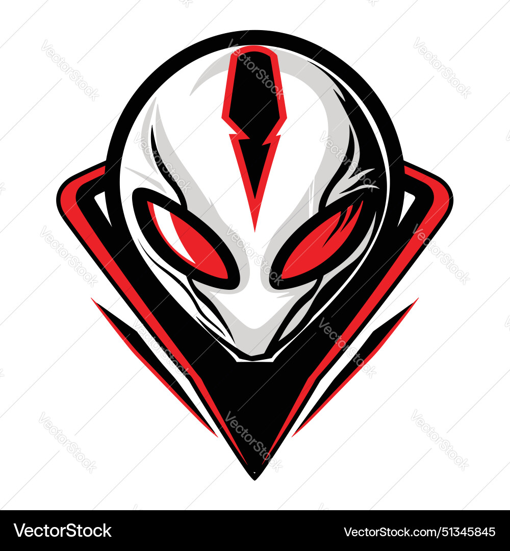 Esport logo alien icon sticker logotype Royalty Free Vector