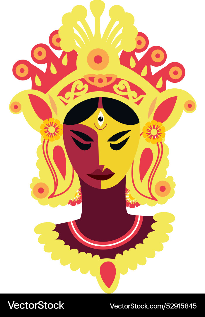 Goddess durga character Royalty Free Vector Image