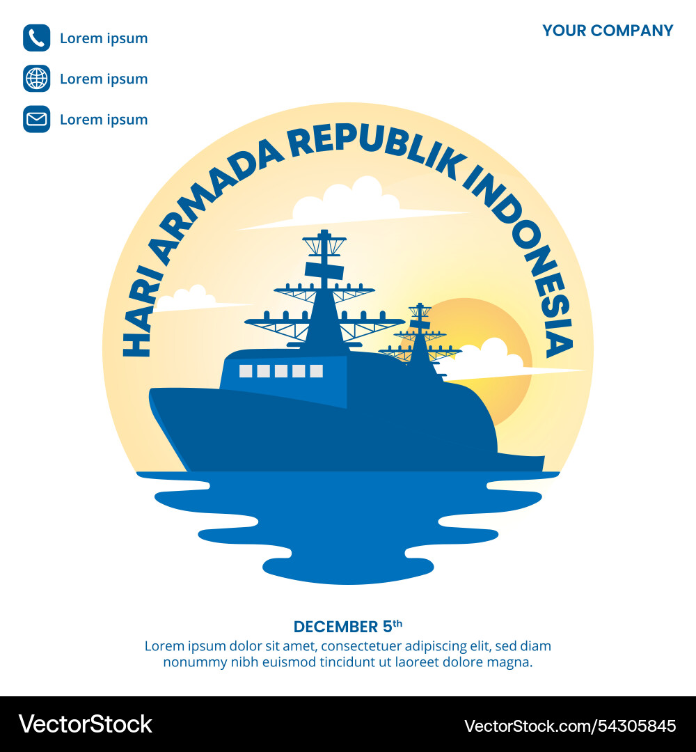 Hari armada republik indonesia or republic Vector Image