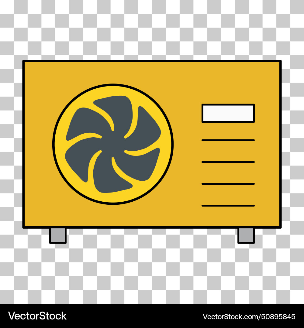 Heat pump air source icon cooling electric system Vector Image