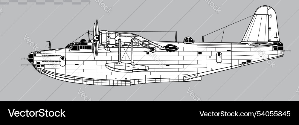 Kawanishi H8K2 Emily Flying Boat Royalty Free Vector Image