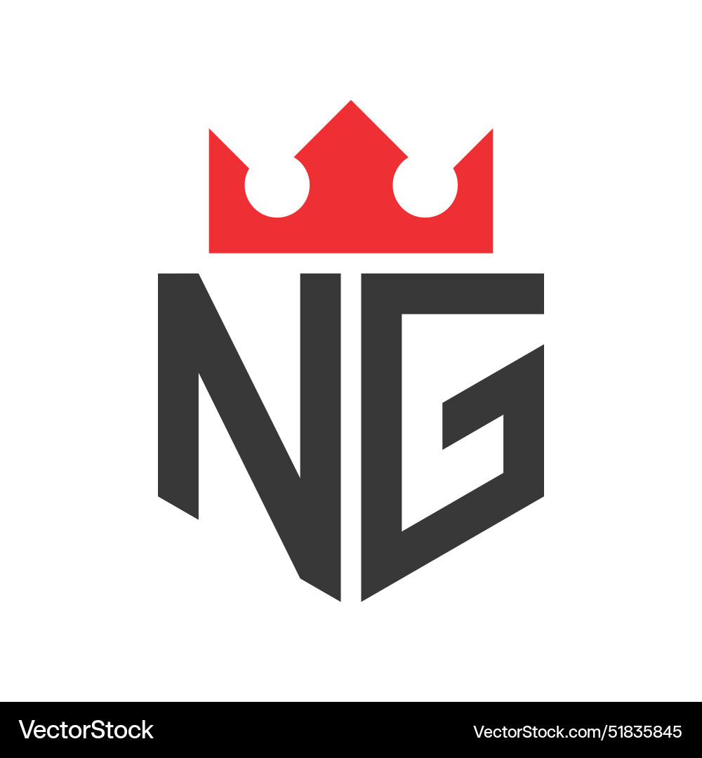 Letter ng crown logo Royalty Free Vector Image