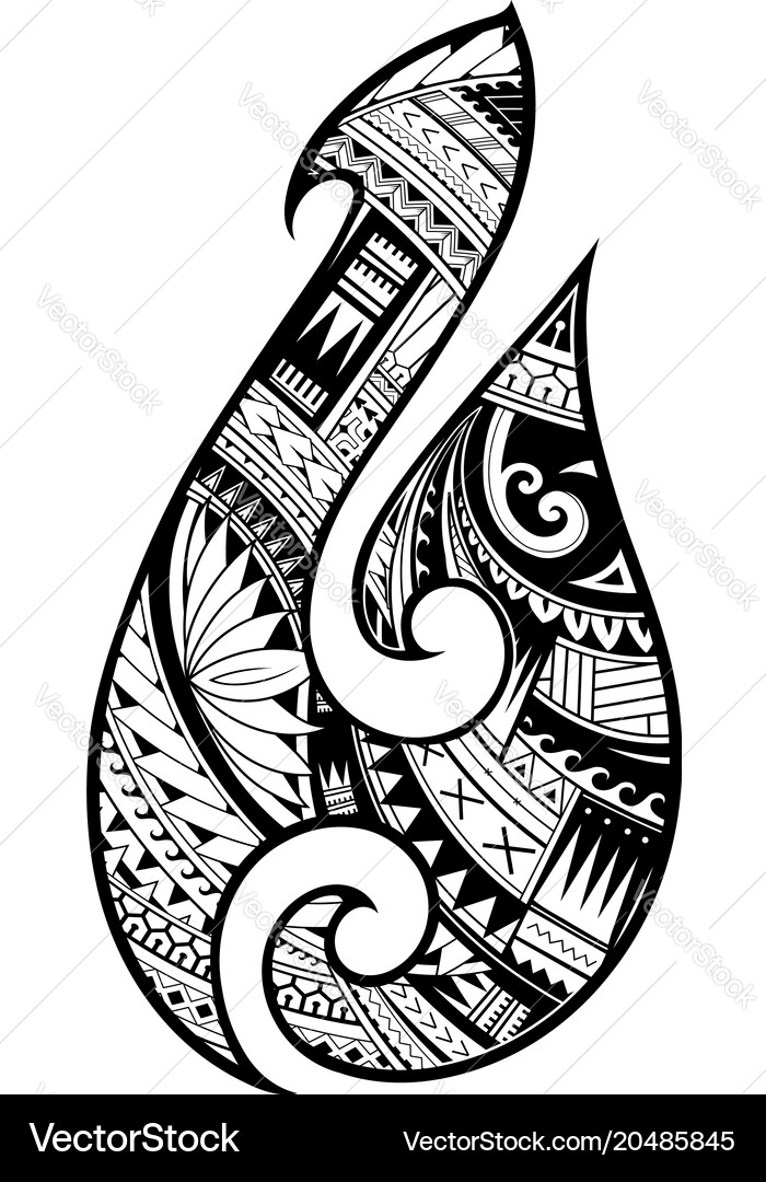 Maori Tribal Fish Hook Symbol Royalty Free Vector Image