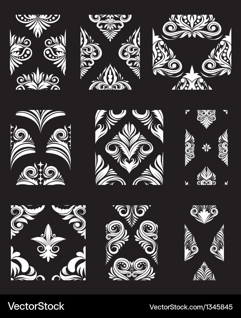 Ornamental pattern set Royalty Free Vector Image