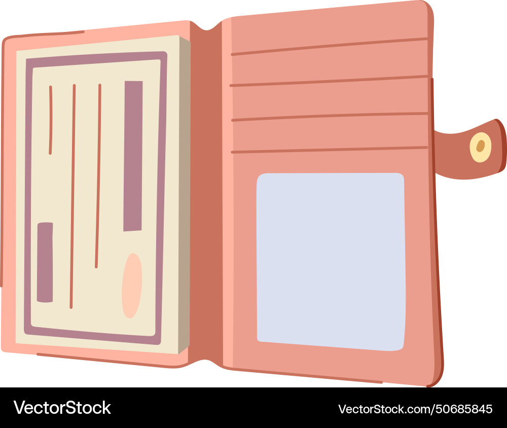 Paycheck checkbook cartoon Royalty Free Vector Image