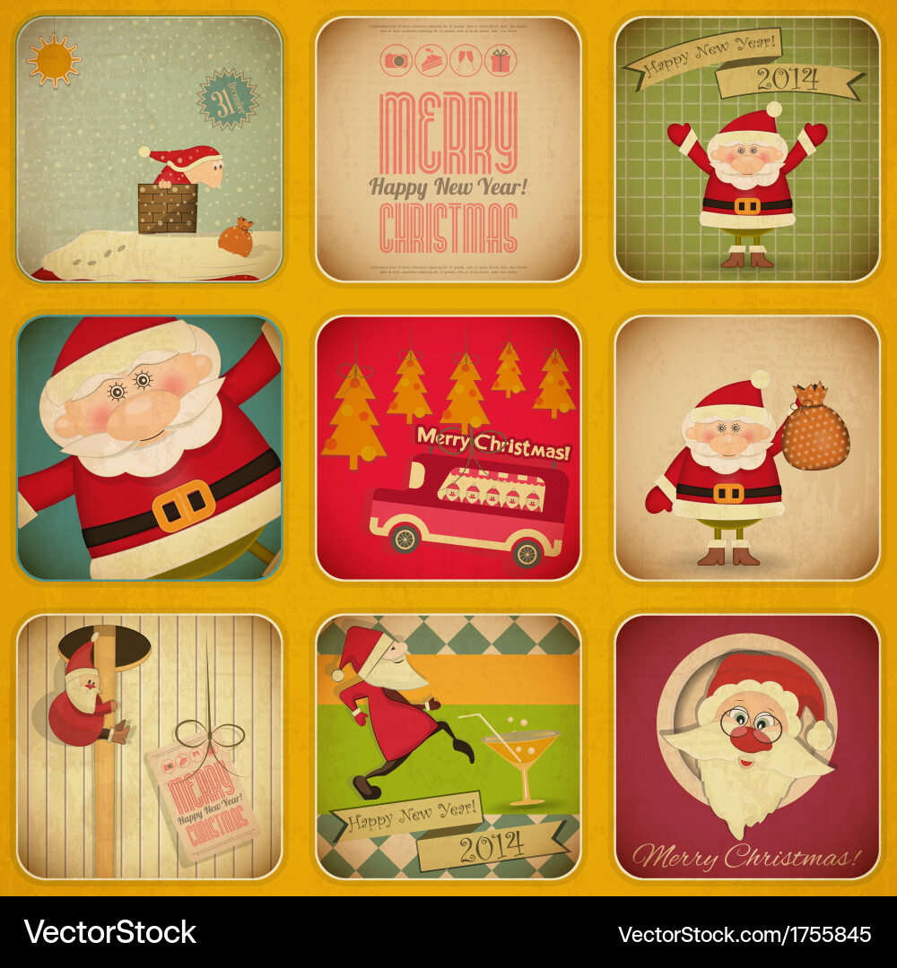 Retro merry christmas Royalty Free Vector Image