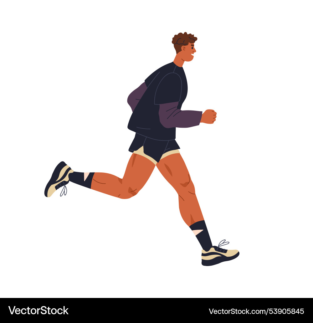 Runner jogging outdoors man athlete exercising Vector Image