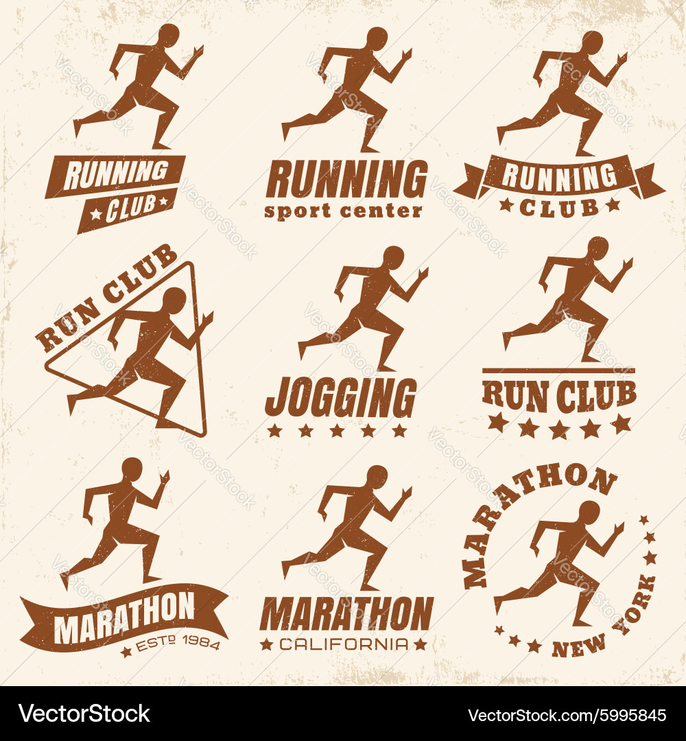 Running logos Royalty Free Vector Image - VectorStock