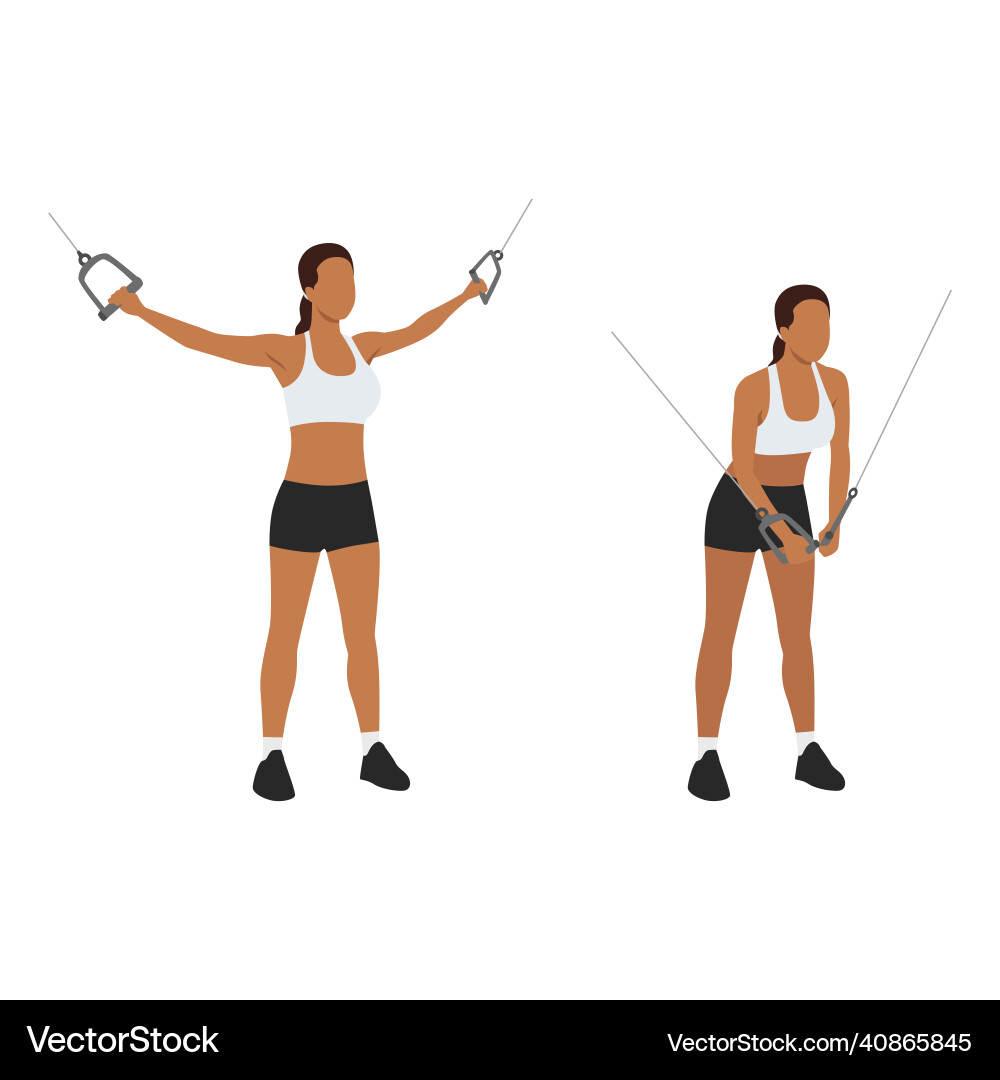 Standing cable crossover press flies Royalty Free Vector