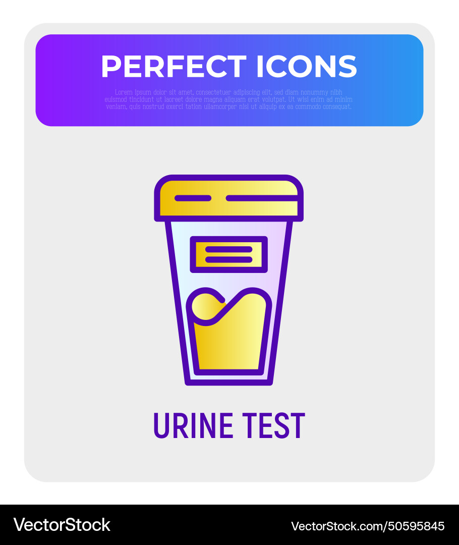 Urine test thin line icon medical analysis Vector Image
