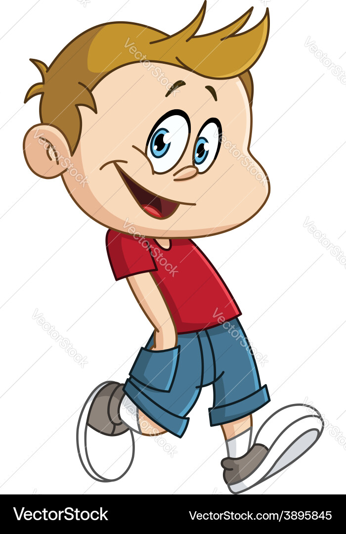 Walking kid Royalty Free Vector Image - VectorStock
