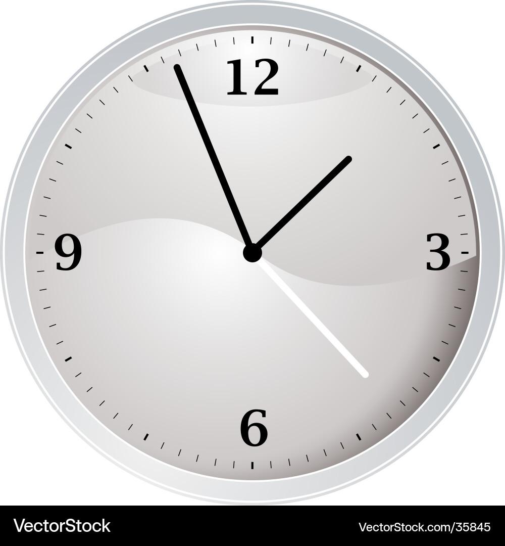 White clock Royalty Free Vector Image - VectorStock