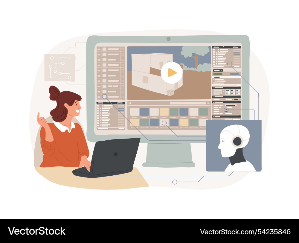 Ai-enhanced post-production abstract concept Vector Image