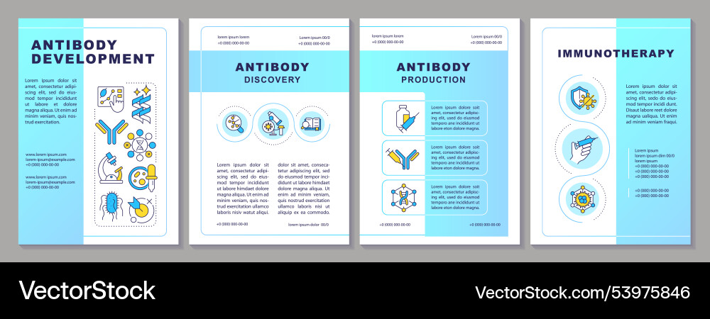 Antibody development blue gradient brochure Vector Image