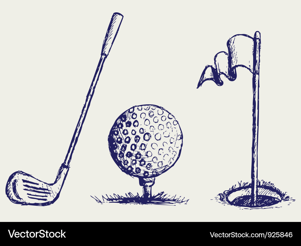 Cartoon Golf Set Royalty Free Vector Image - VectorStock