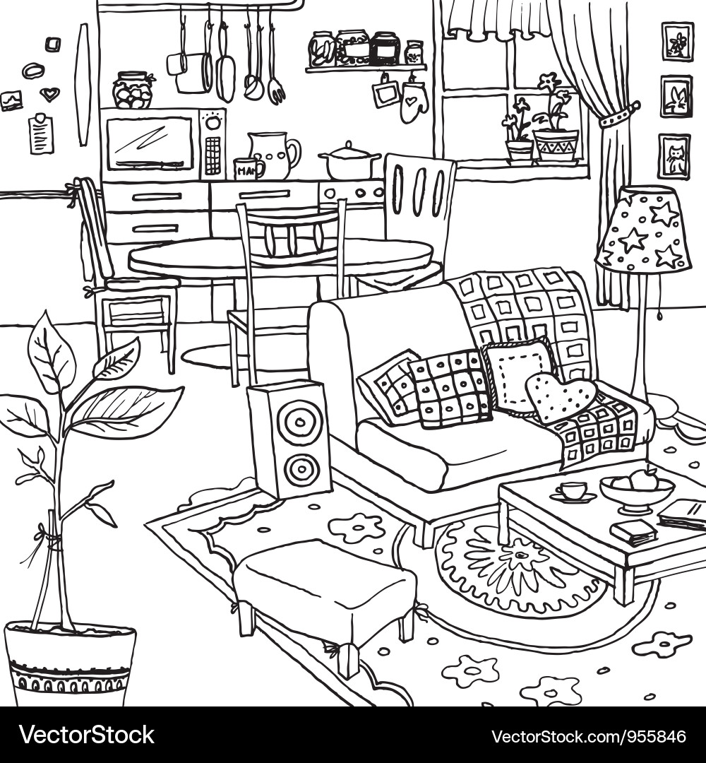 Cartoon of apartment Royalty Free Vector Image
