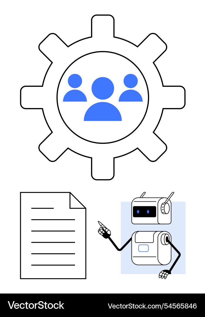 Collaborative and technological innovations Vector Image