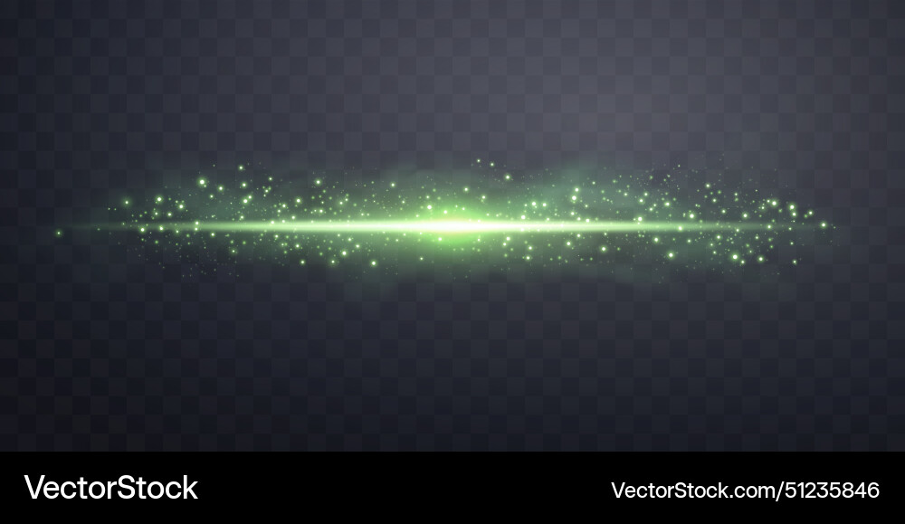 Green lens flare isolated on transparent Vector Image