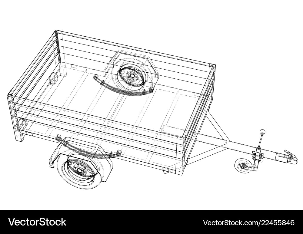 Open trailer sketch Royalty Free Vector Image - VectorStock