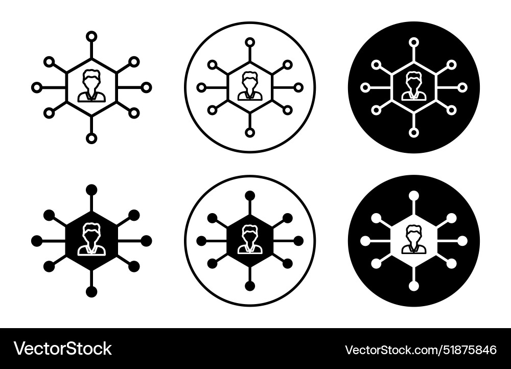 Project manager icon outline flat Royalty Free Vector Image