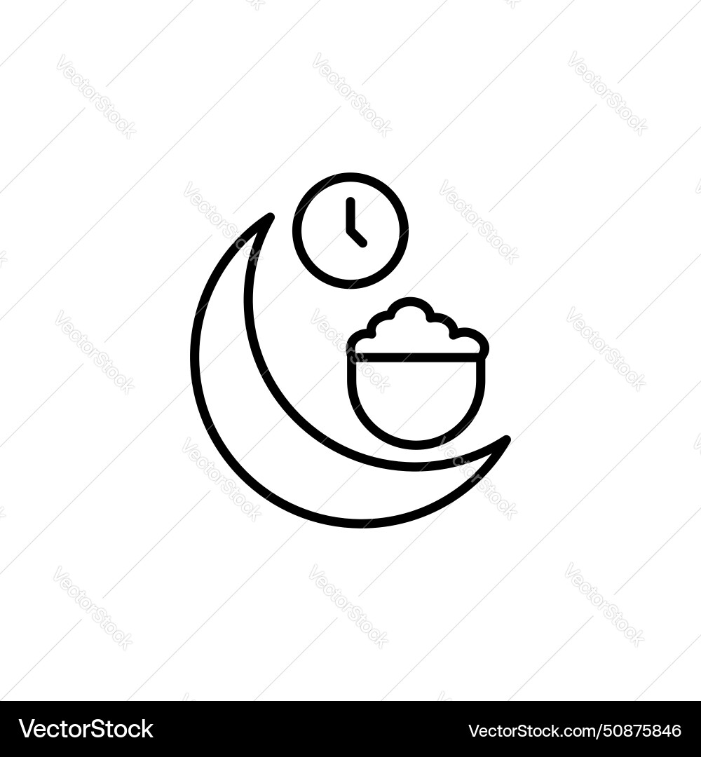 Ramadan iftar icon set after fasting meal date Vector Image