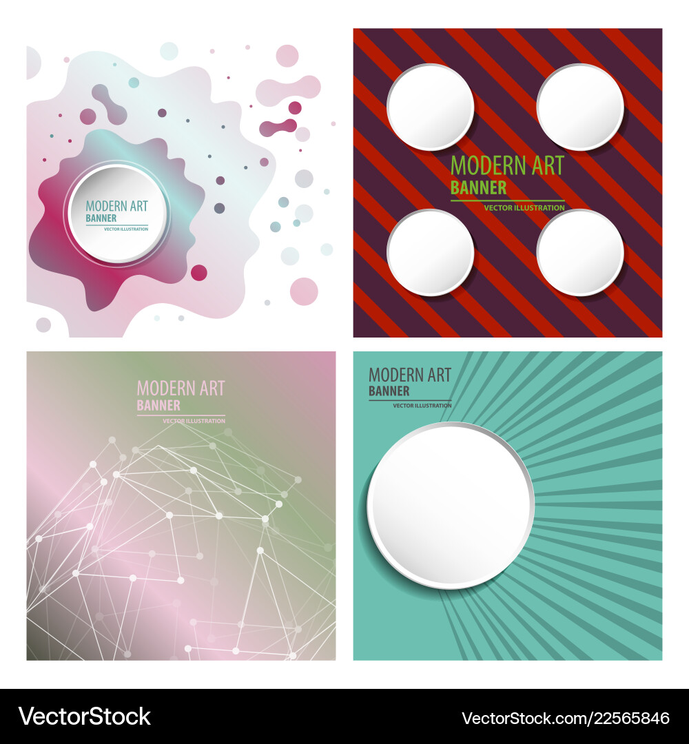 Set of modern art abstract banner square frame Vector Image
