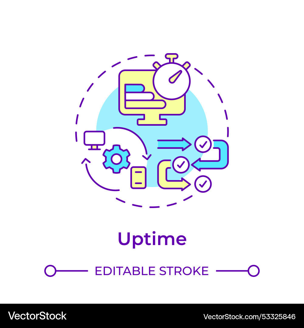 Uptime multi color concept icon Royalty Free Vector Image