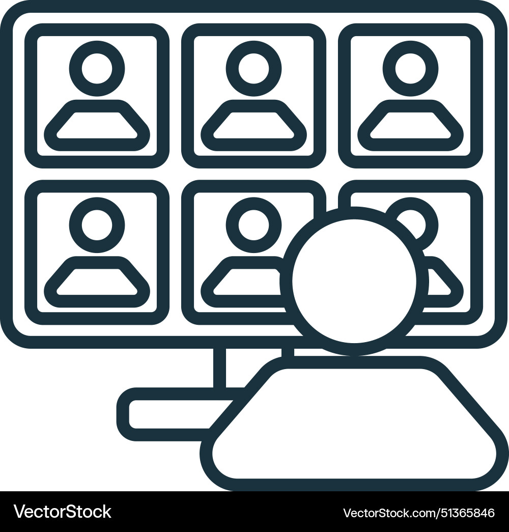 Virtual meetings icon monochrome simple remote Vector Image