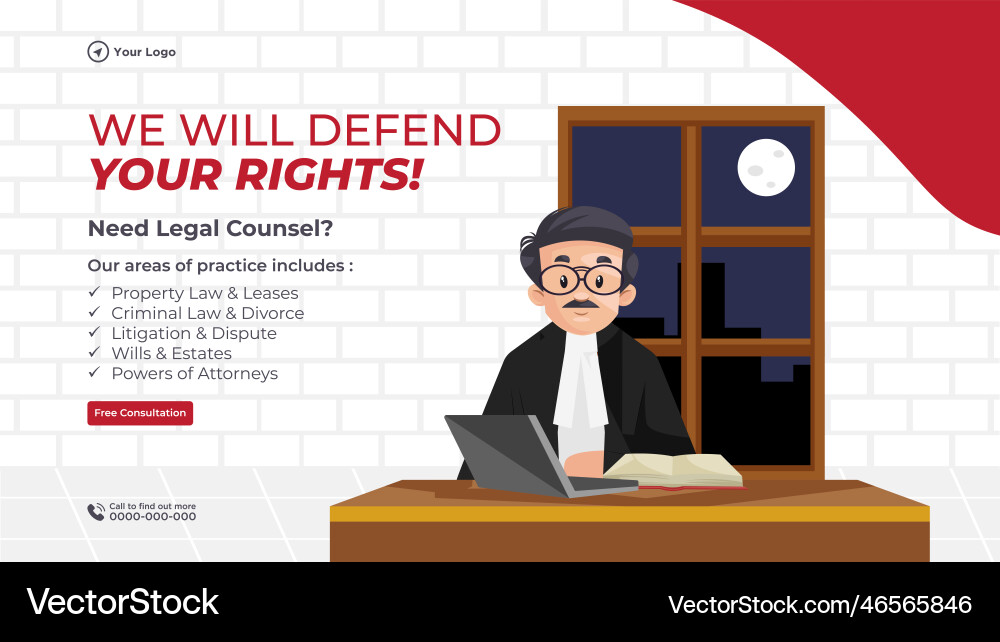 We will defend your rights landscape banner design