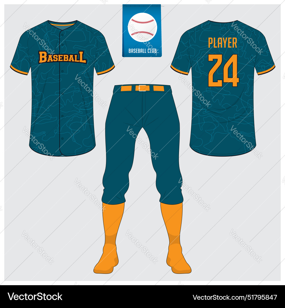 Baseball uniform mockup template design Royalty Free Vector