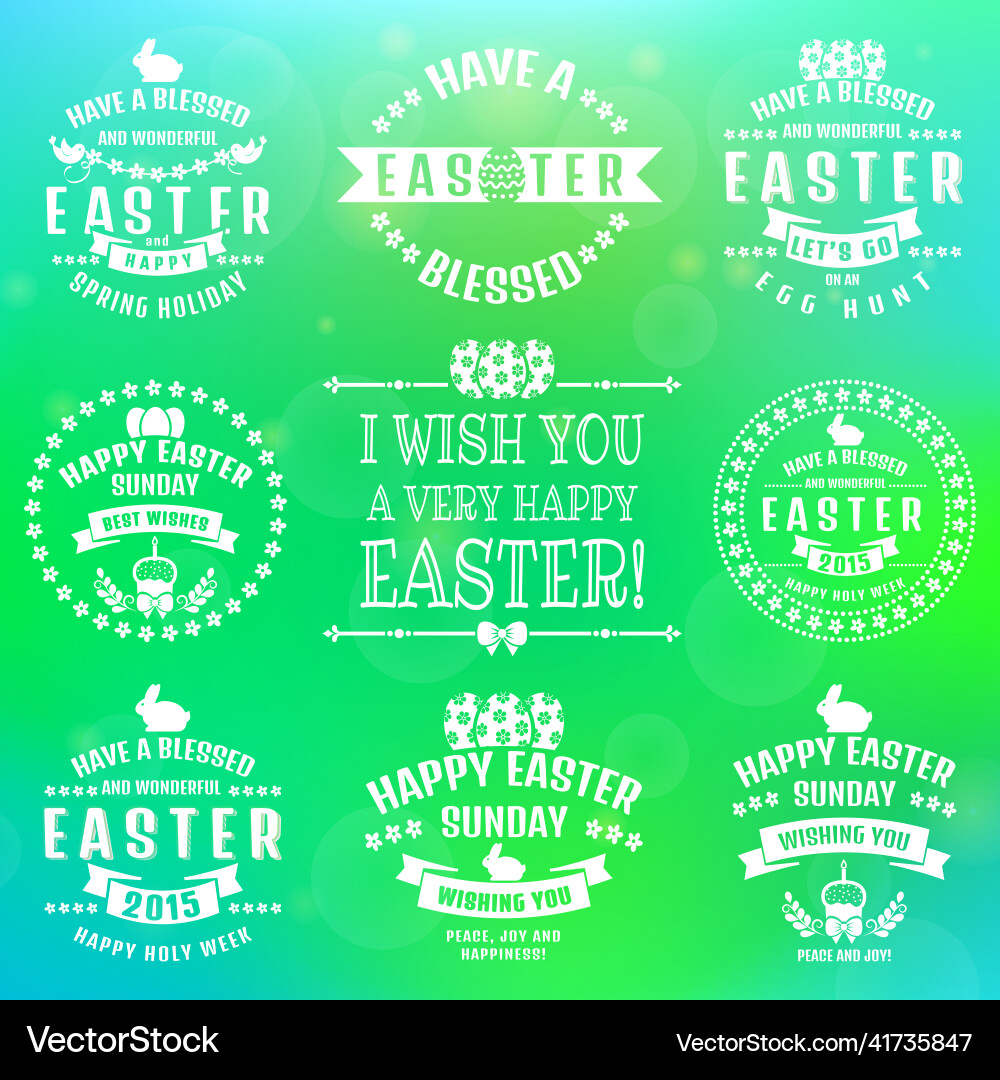 Easter typography badges set Royalty Free Vector Image