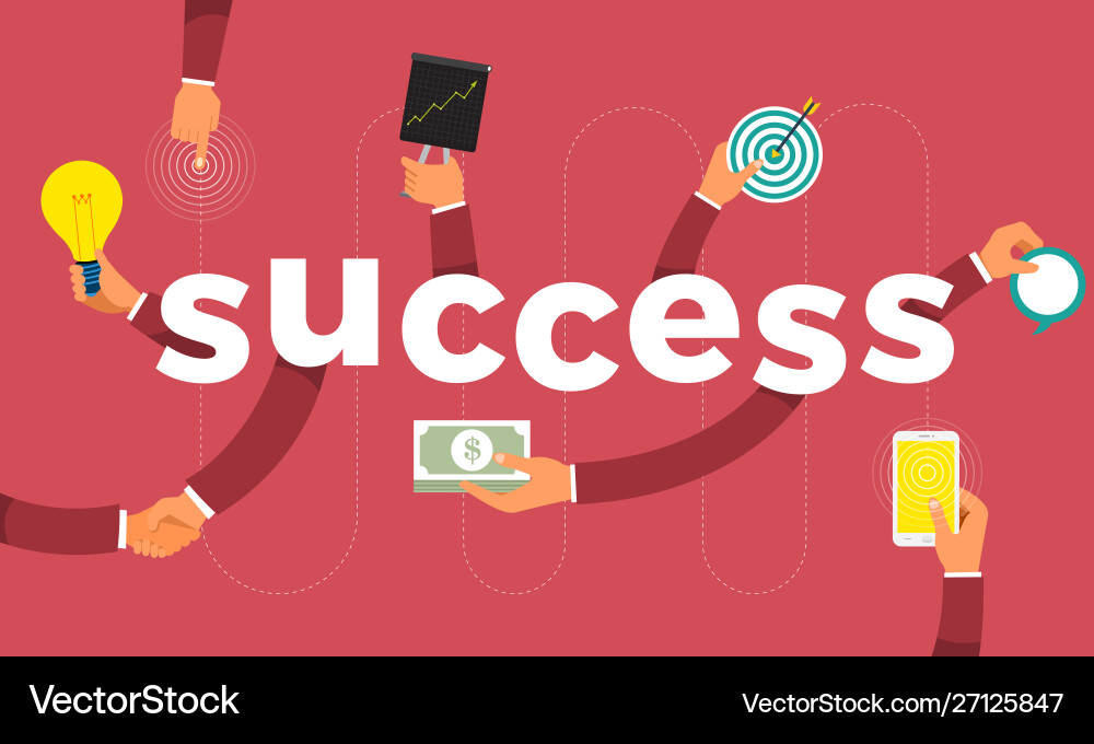 Flat design concept hand create symbol icon Vector Image