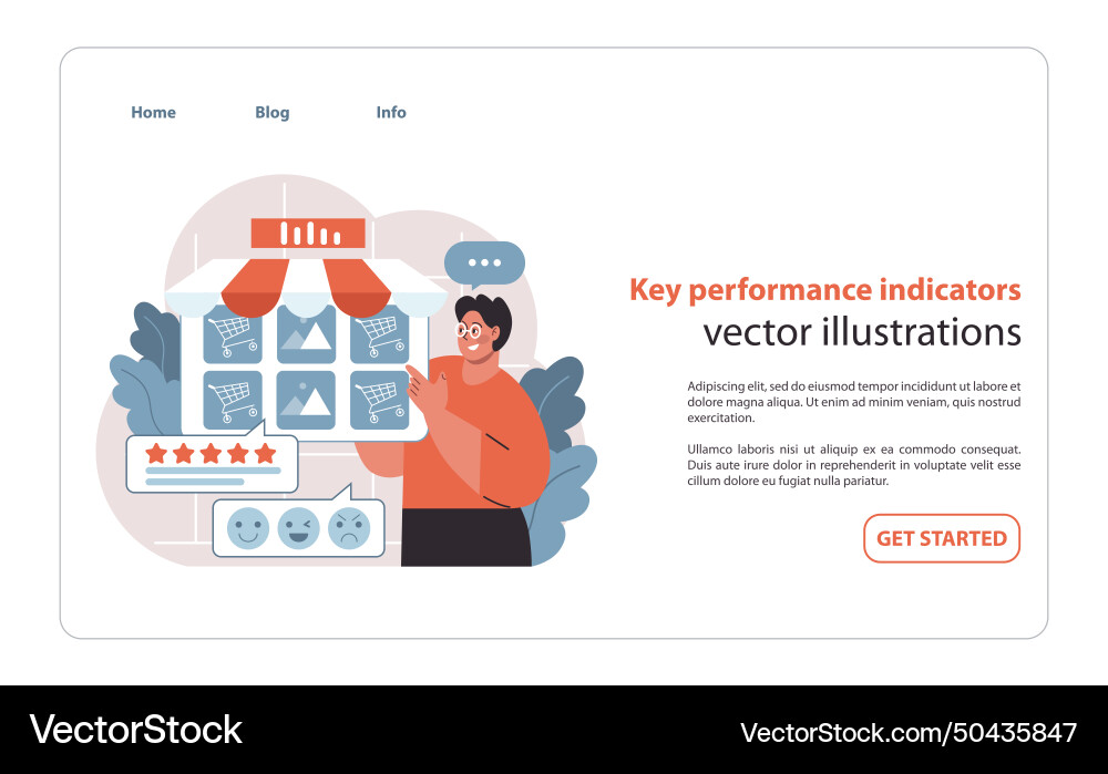 Key performance indicators in retail detailed Vector Image